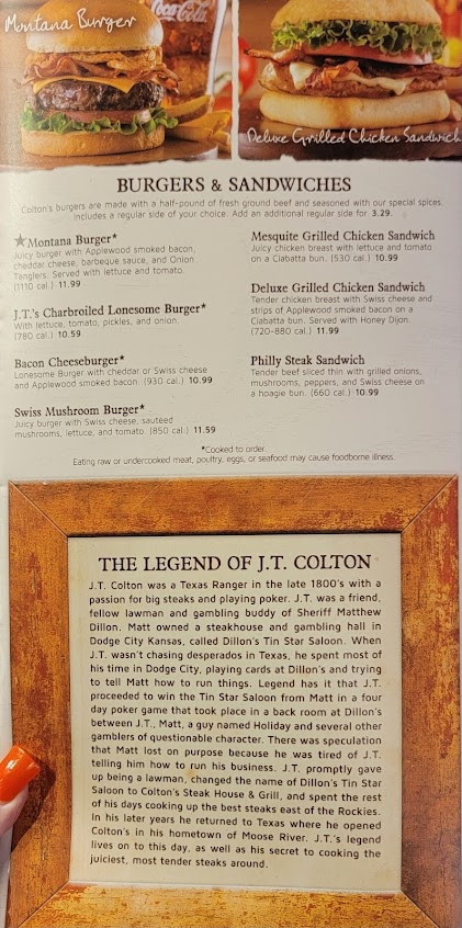 Colton's Steak House & Grill Restaurant Menu | Steaks, Ribs & Classic ...